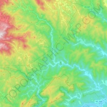 Mapa topográfico Elk Creek, altitud, relieve